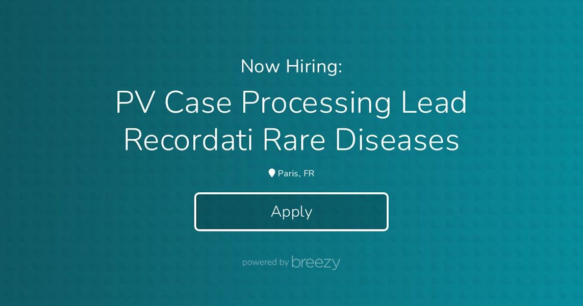 PV Case Processing Lead Recordati Rare Diseases at Recordati Group