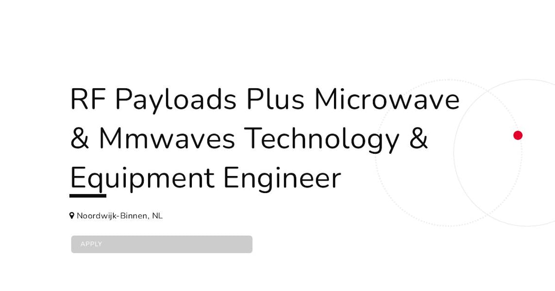 RF Payloads Plus Microwave & Mmwaves Technology & Equipment Engineer at ...