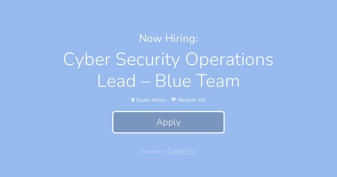 Cyber Security Operations Lead Blue Team At Cyberlogic