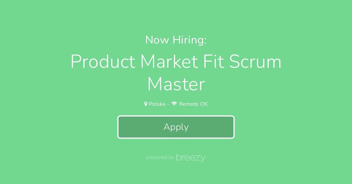 Product Market Fit Scrum Master At Boldare