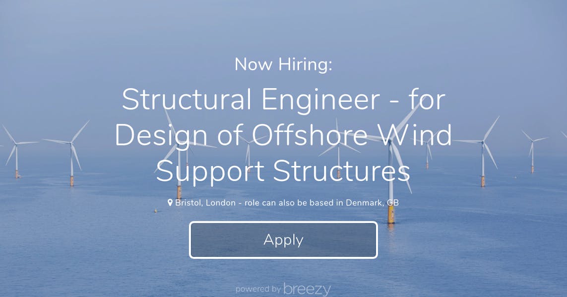 Structural Engineer - for Design of Offshore Wind Support Structures at ...
