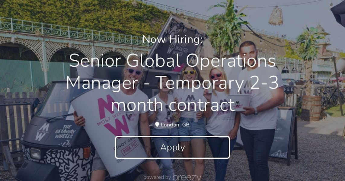 Senior Global Operations Manager - Temporary 2-3 month contract at ...