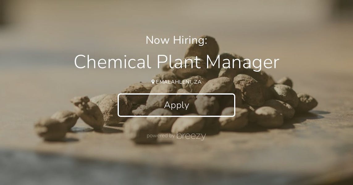 Chemical Plant Manager at Bushveld Minerals