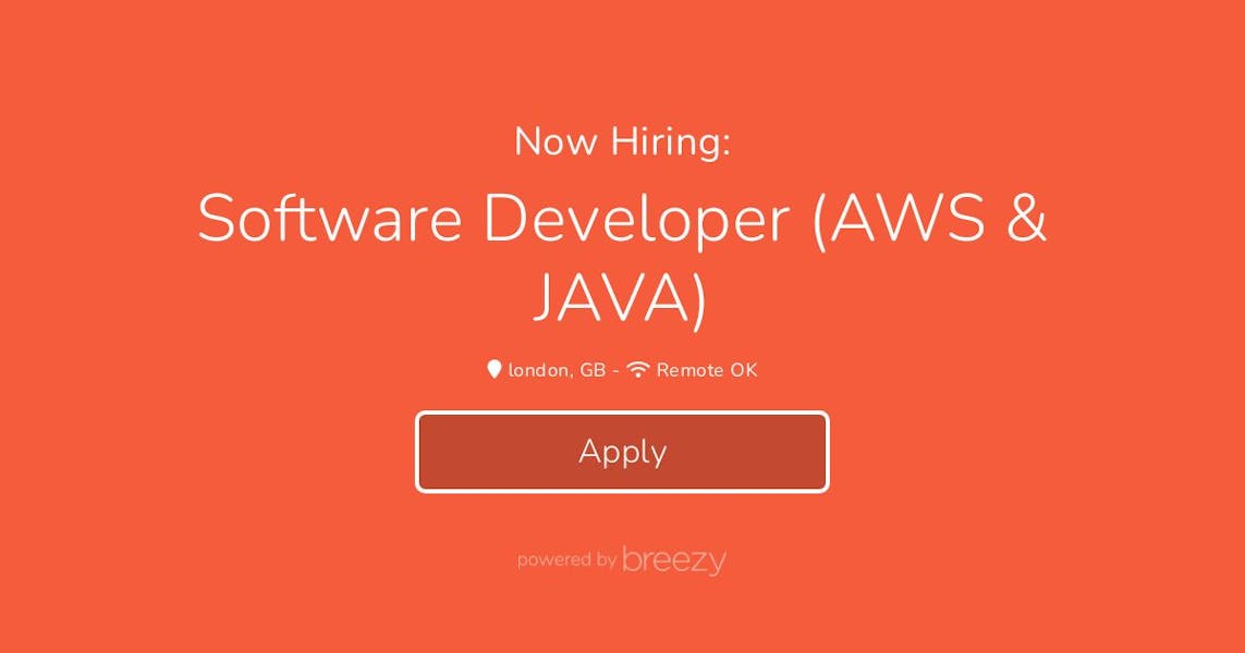 Software Developer (AWS & JAVA) at Amber Labs