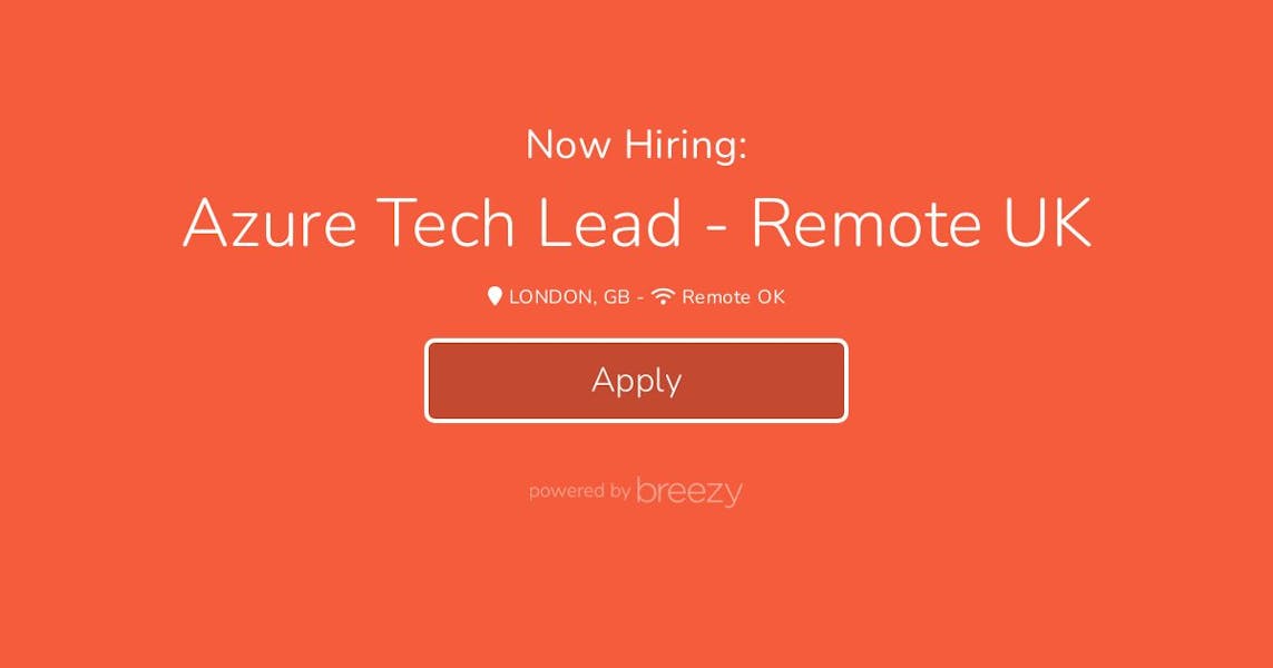 Azure Tech Lead - Remote UK at Amber Labs