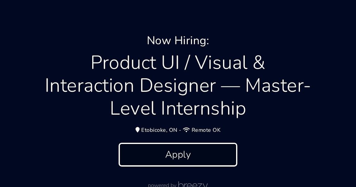Product UI / Visual & Interaction Designer — Master-Level Internship at ...