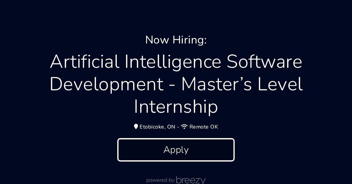 Artificial Intelligence Software Development - Master’s Level Internship at Vosyn