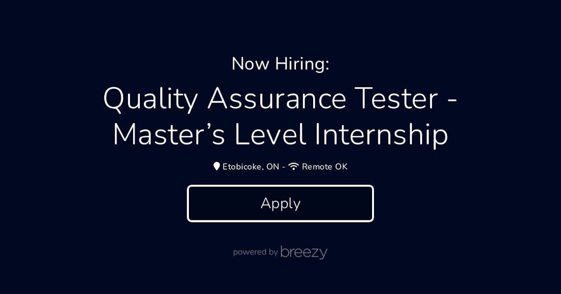 Quality Assurance Tester - Master’s Level Internship at Vosyn
