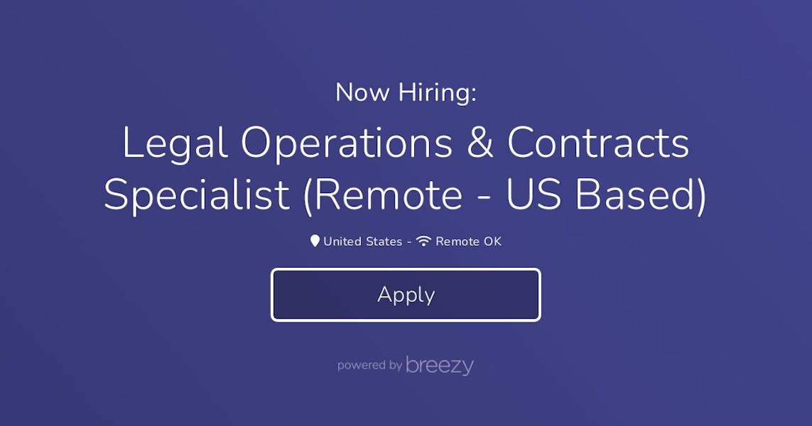 Legal Operations & Contracts Specialist (Remote - US Based) at Accredible