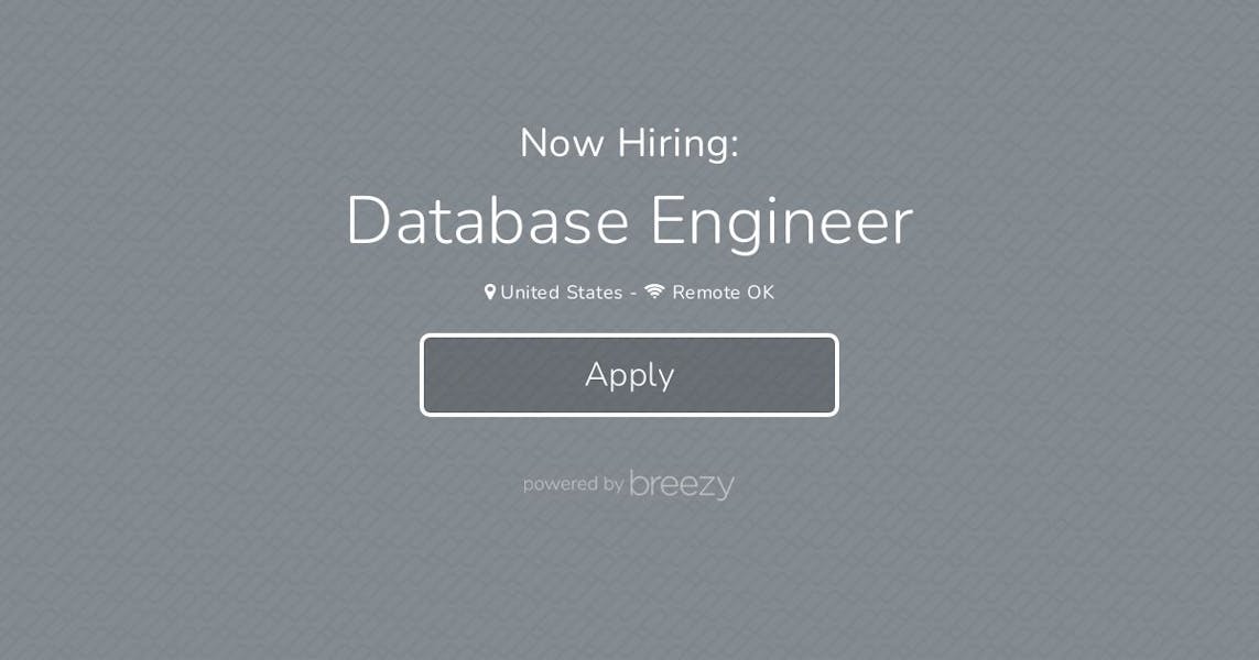 Database Engineer At Reveleer
