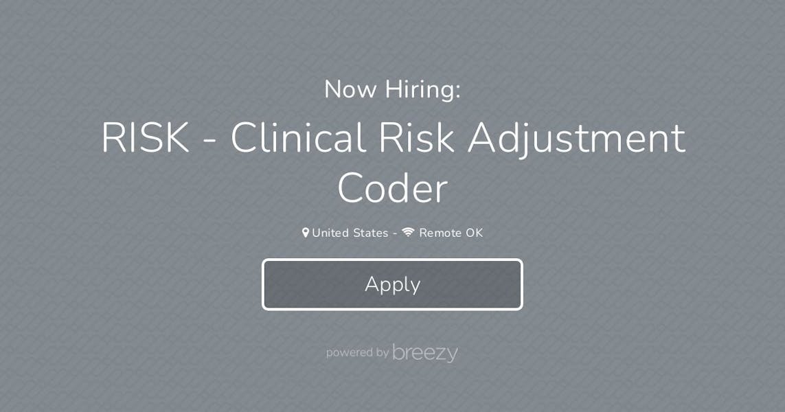 2022 Risk Clinical Risk Adjustment Coder At Reveleer