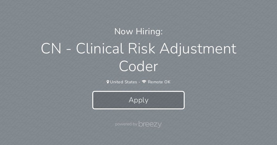CN - Clinical Risk Adjustment Coder at Reveleer