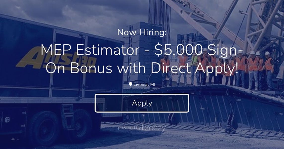 MEP Estimator - $5,000 Sign-On Bonus with Direct Apply! at Aristeo ...