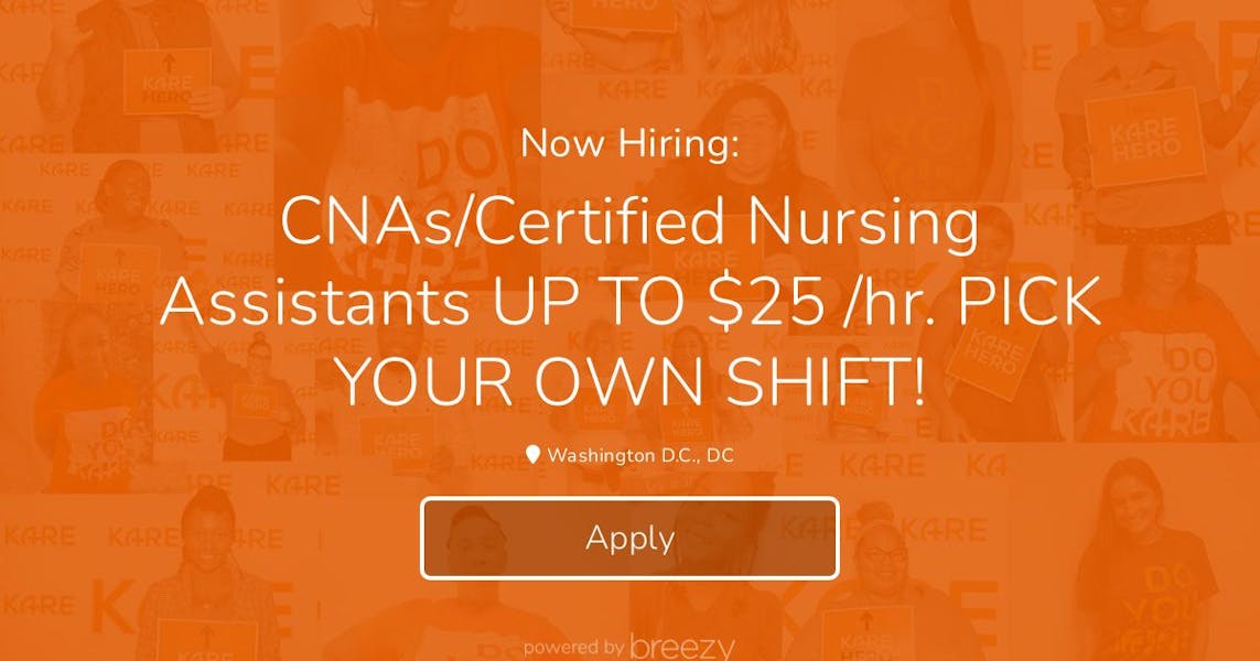Cnas Certified Nursing Assistants Up To 25 Hr Pick Your Own Shift
