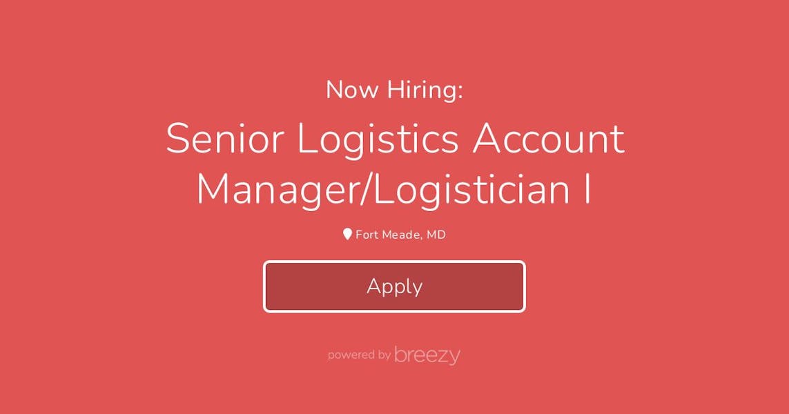 Senior Logistics Account Manager/Logistician I at Competitive Range ...