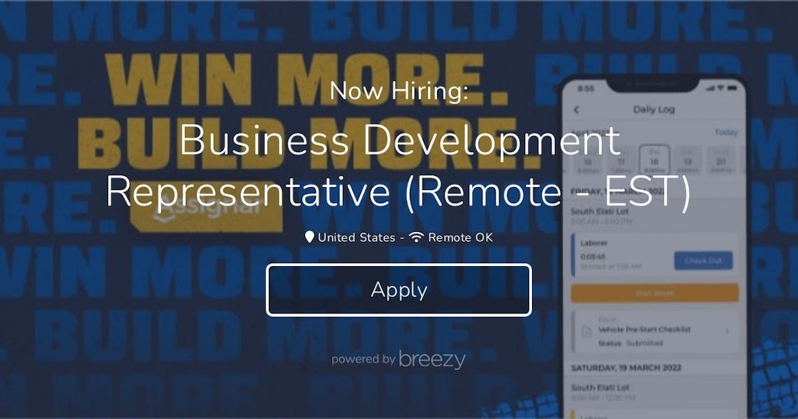 Business Development Representative (Remote - EST) at Assignar