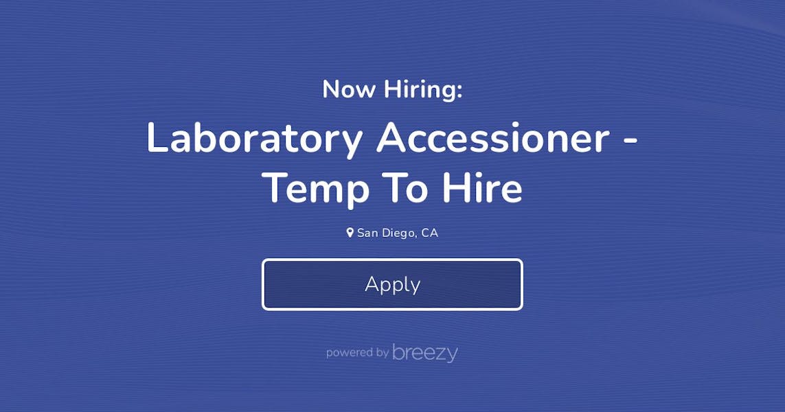 Laboratory Accessioner - Temp To Hire at DermTech