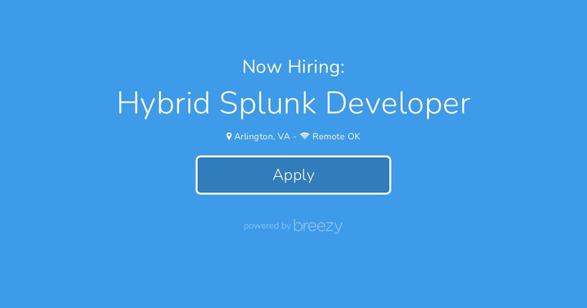 Hybrid Splunk Developer at Shuvel Digital Hybrid Splunk Developer at Shuvel Digital