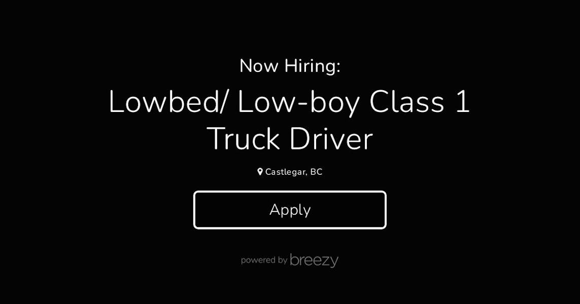 Lowbed/ Low-boy Class 1 Truck Driver at The Sutherland Group of Companies