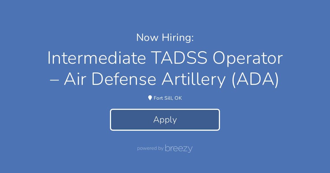 Intermediate TADSS Operator – Air Defense Artillery (ADA) at Seventh ...