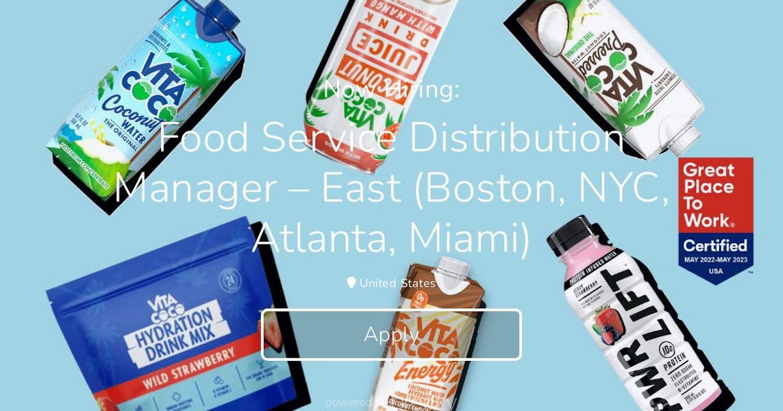 Food Service Distribution Manager – Southeast (Atlanta GA or Miami, FL ...