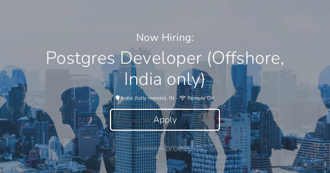Postgres Developer (Offshore, India only) at DATAMAXIS Postgres Developer (Offshore, India only) at DATAMAXIS