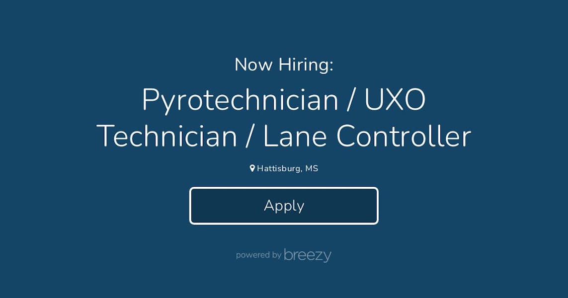Pyrotechnician / UXO Technician / Lane Controller at Talent Acquisition ...