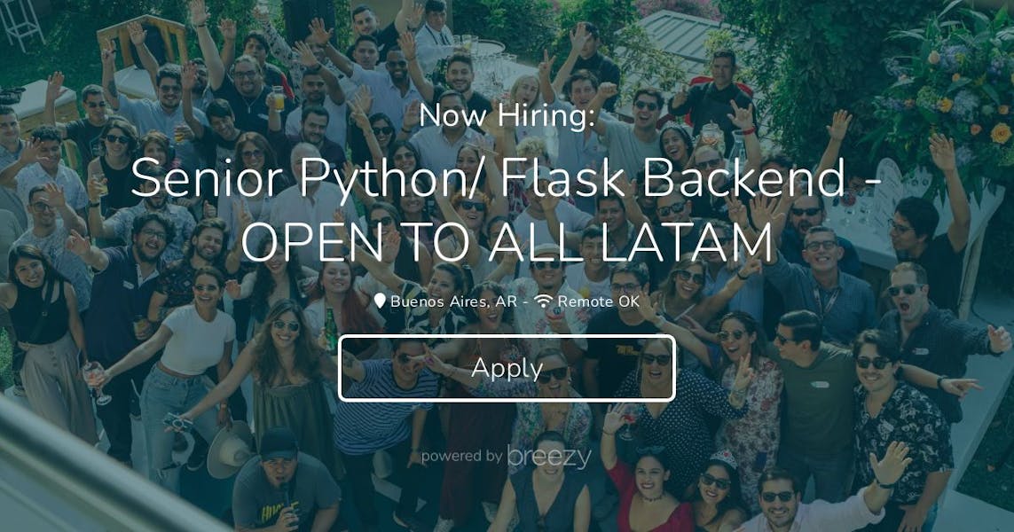 Senior Python Flask Backend Open To All Latam At Tekton Labs