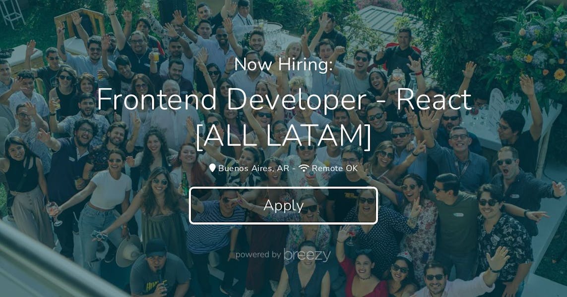 Frontend Developer - React [ALL LATAM] at Tekton Labs