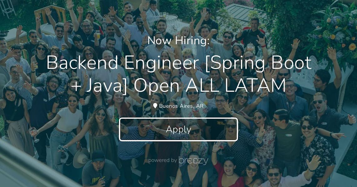 Backend Engineer Spring Boot Java Open All Latam At Tekton Labs