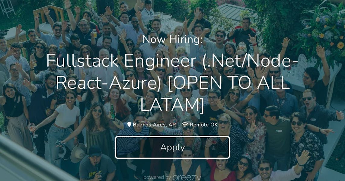 Fullstack Engineer Netnode React Azure Open To All Latam At Tekton Labs