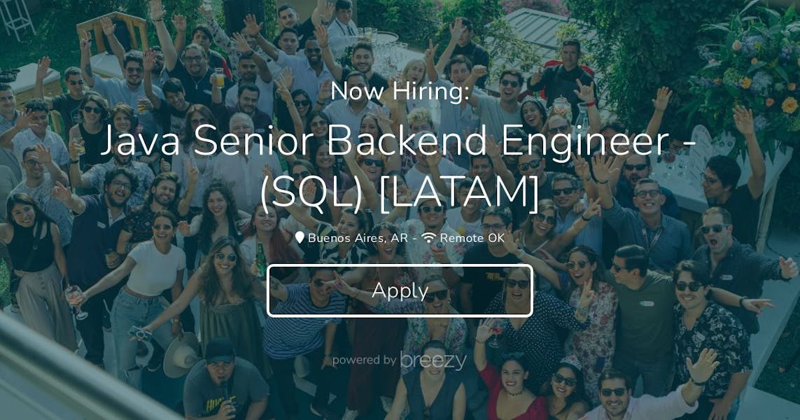 Java Senior Backend Engineer Sql Latam At Tekton Labs