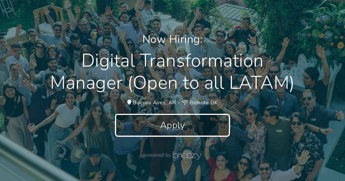 Digital Transformation Manager Open To All Latam At Tekton Labs
