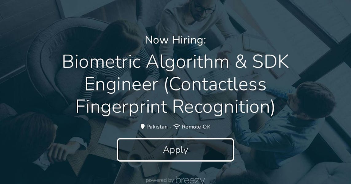 Biometric Algorithm & SDK Engineer (Contactless Fingerprint Recognition ...