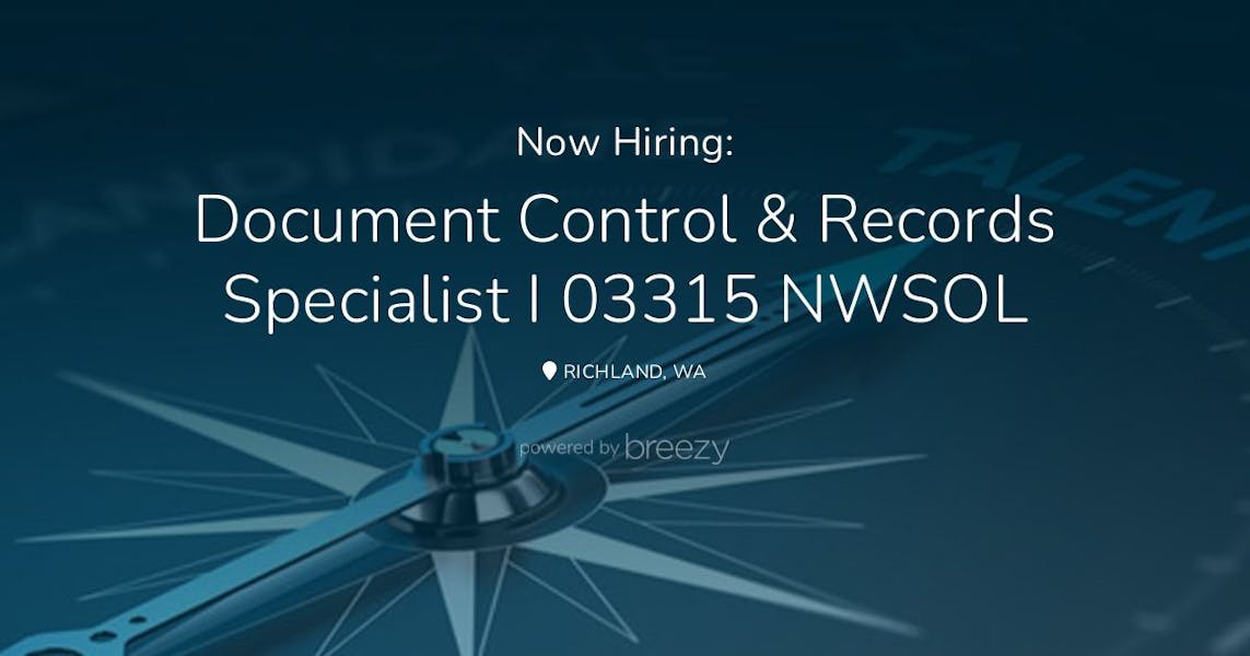 Document Control And Records Specialist I 03315 Nwsol At North Wind Group