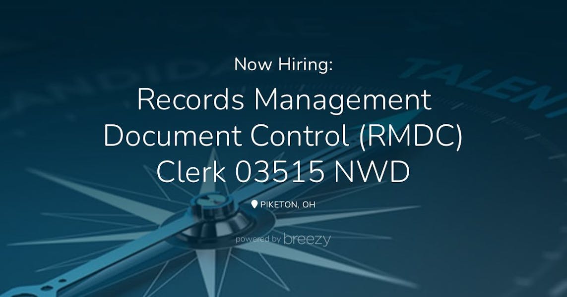 Records Management Document Control Rmdc Clerk 03515 Nwd At North
