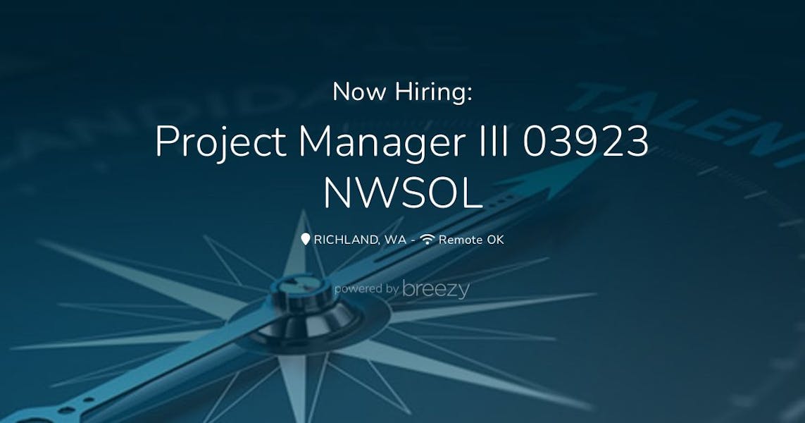 Project Manager III 03923 NWSOL at North Wind Group