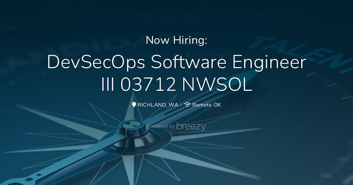 Devsecops Software Engineer Iii 03712 Nwsol At North Wind Group
