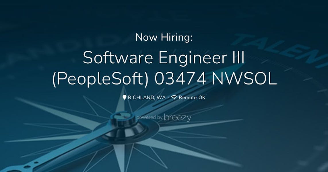 Software Engineer Iii Peoplesoft 03474 Nwsol At North Wind Group
