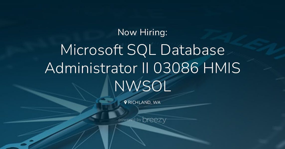 Microsoft Sql Database Administrator Ii 03086 Hmis Nwsol At North Wind