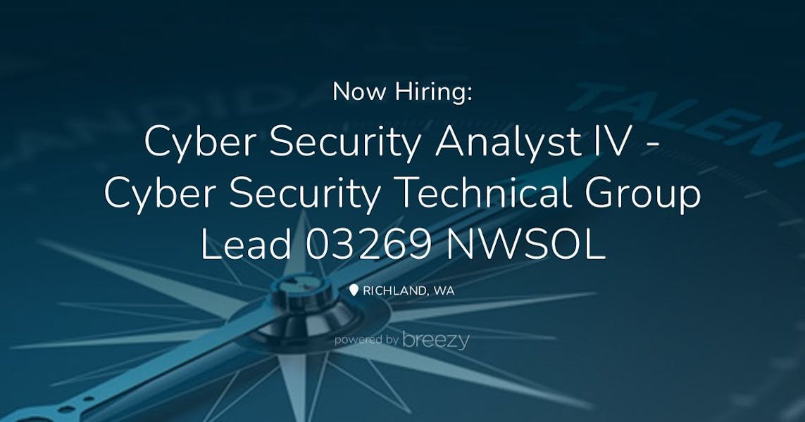 Cyber Security Analyst Iv Cyber Security Technical Group Lead 03269