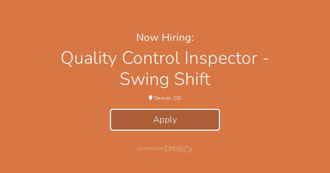 Quality Control Inspector - Swing Shift at ESS Metron