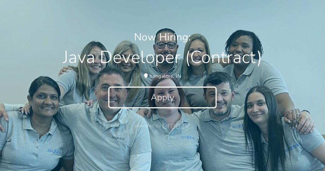 Java Developer (Contract) at sa.global