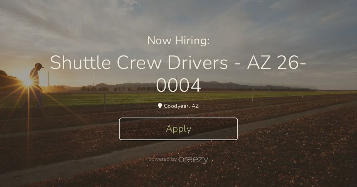 Shuttle Crew Drivers - AZ 26-0004 at Duncan Family Farms