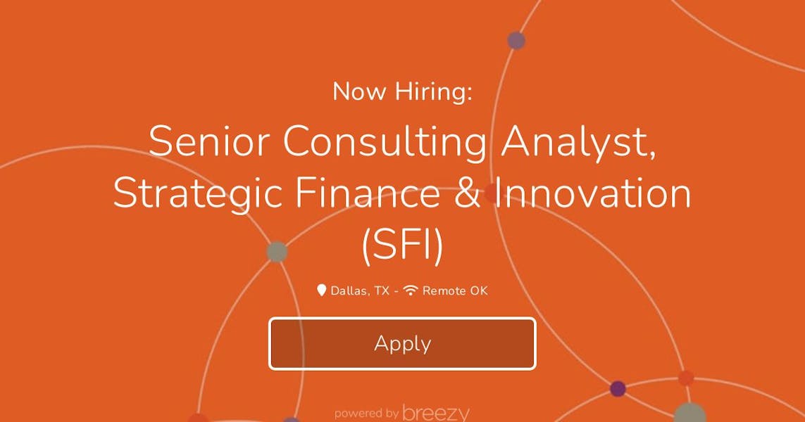 Senior Consulting Analyst, Strategic Finance & Innovation (SFI) at Clearsulting
