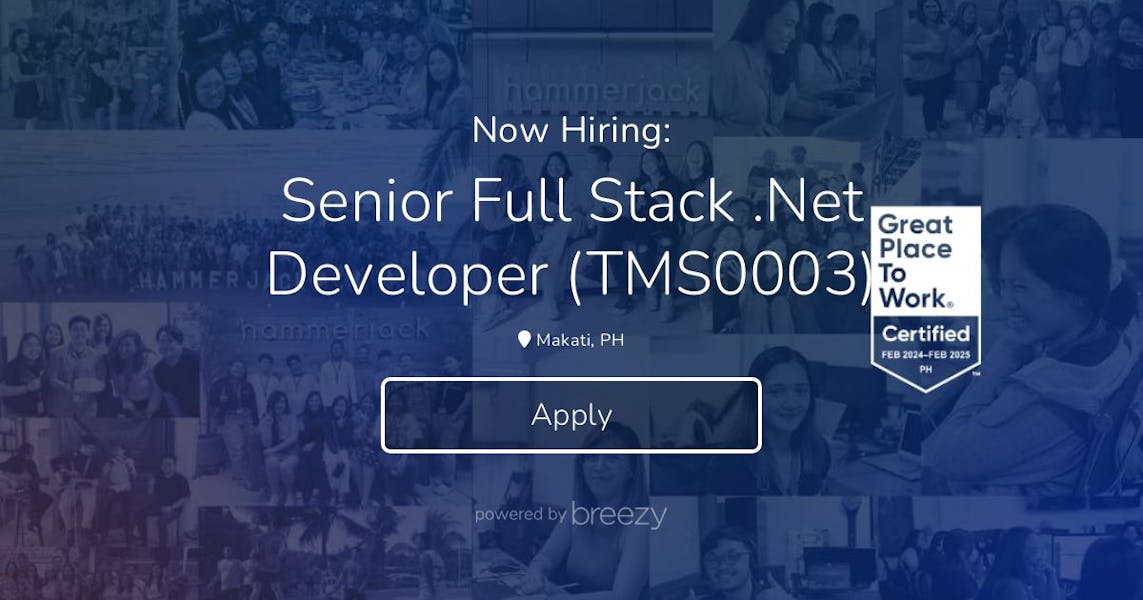 Senior Full Stack Net Developer Tms0003 At Hammerjack
