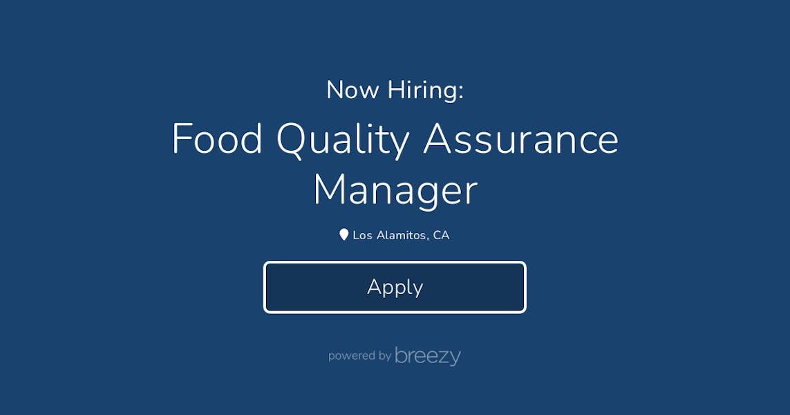 Food Quality Assurance Manager at Terrestris Global Solutions