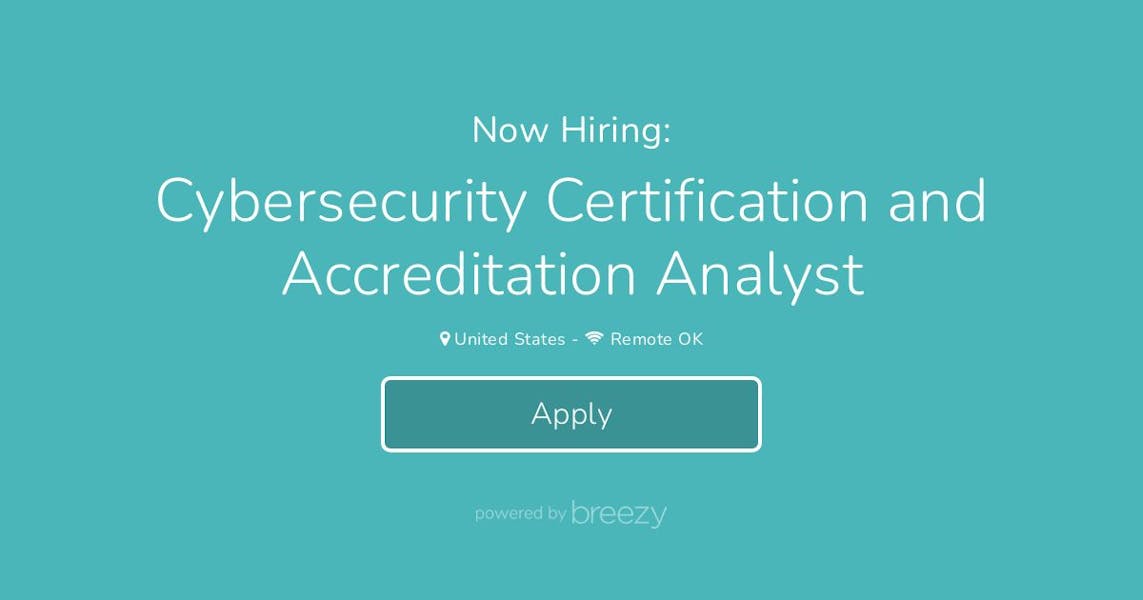 Cybersecurity Certification And Accreditation Analyst At Information